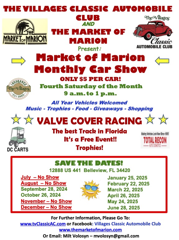 Market of Marion Monthly Car Show - Car Events